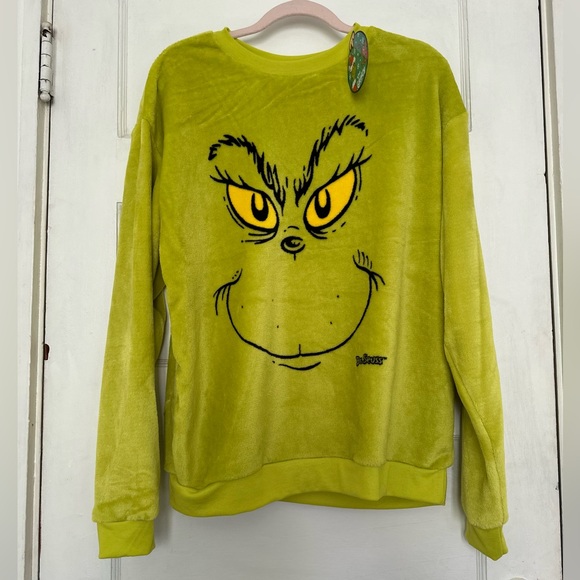 Dr. Seuss | Sweaters | New Dr Seuss Medium The Grinch Soft Plush Fuzzy ...